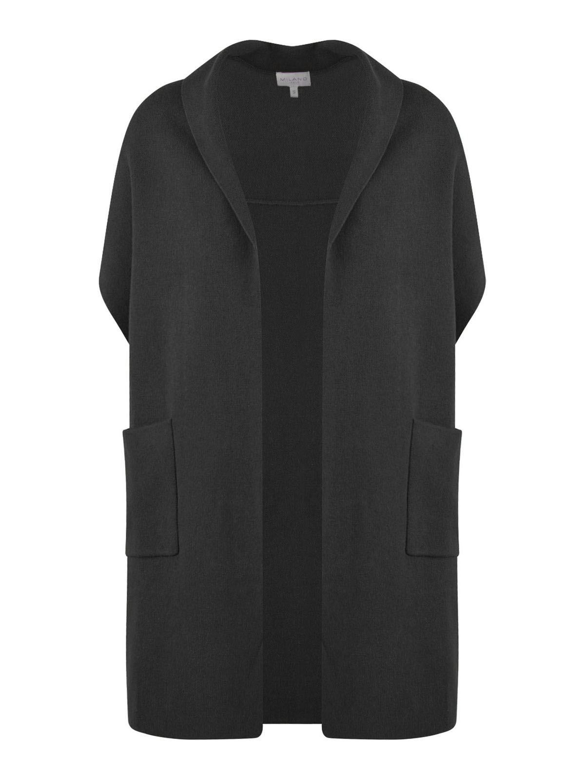 MILANO ITALY Strickjacke - fein gestrickt - schwarz DESIGNERMODE.COM