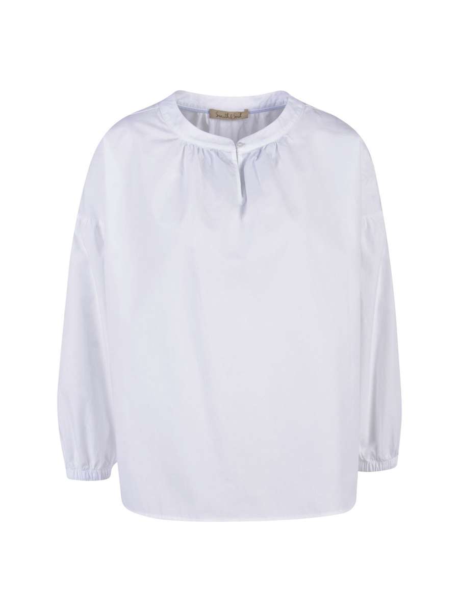 SMITH & SOUL Bluse - Rundhalsausschnitt - weiß DESIGNERMODE.COM